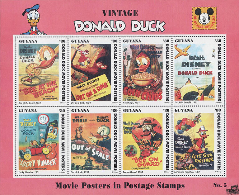 Unbekannt Guyana 1993 ** - Disneykleinbogen, „Bee at the Beach“ | MA-Shops