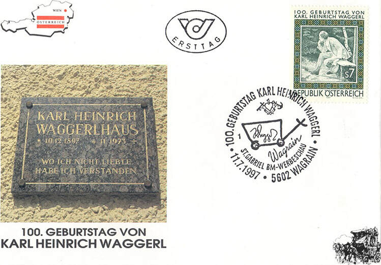 Österreich FDC 1997 - 7 S - 100. Geburtstag von Karl Heinrich Waggerl ...