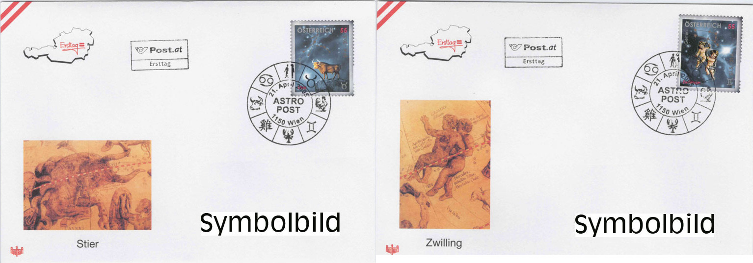 Österreich FDC 2005 - 4 x 0,55 € Astroset 1 | MA-Shops