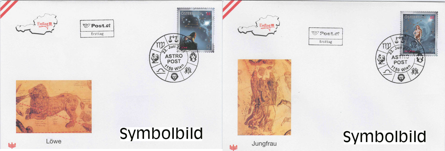 Österreich 2005 FDC, 4 x 0,55 € Astroset 2 | MA-Shops