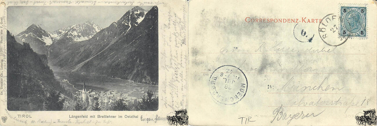 Österreich Ansichtskarte Tirol - Längenfeld mit Breitlehner im Oetzthal ...
