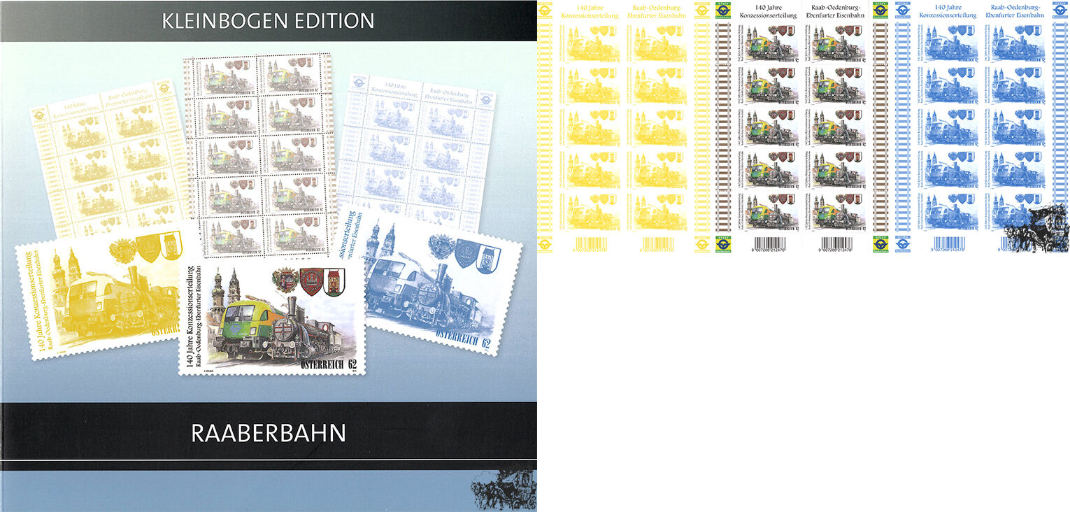 Österreich Raaberbahn, Kleinbogen.Edition mit Klbg und Farbdrucken in ...