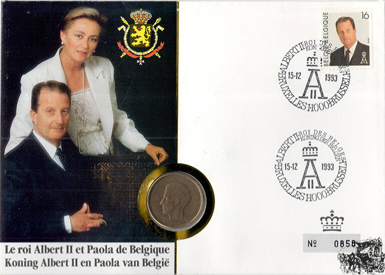 Liechtenstein Peso Numisbrief 1993 - Albert II. & Paola von Belgien ...