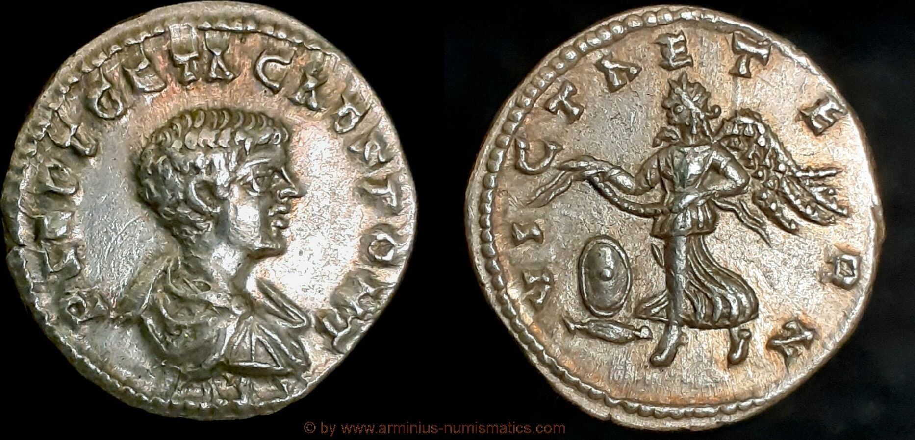 Roman Empire Denar 200-202 n. Chr. Geta Caesar aus Laodicea ad Mare ...