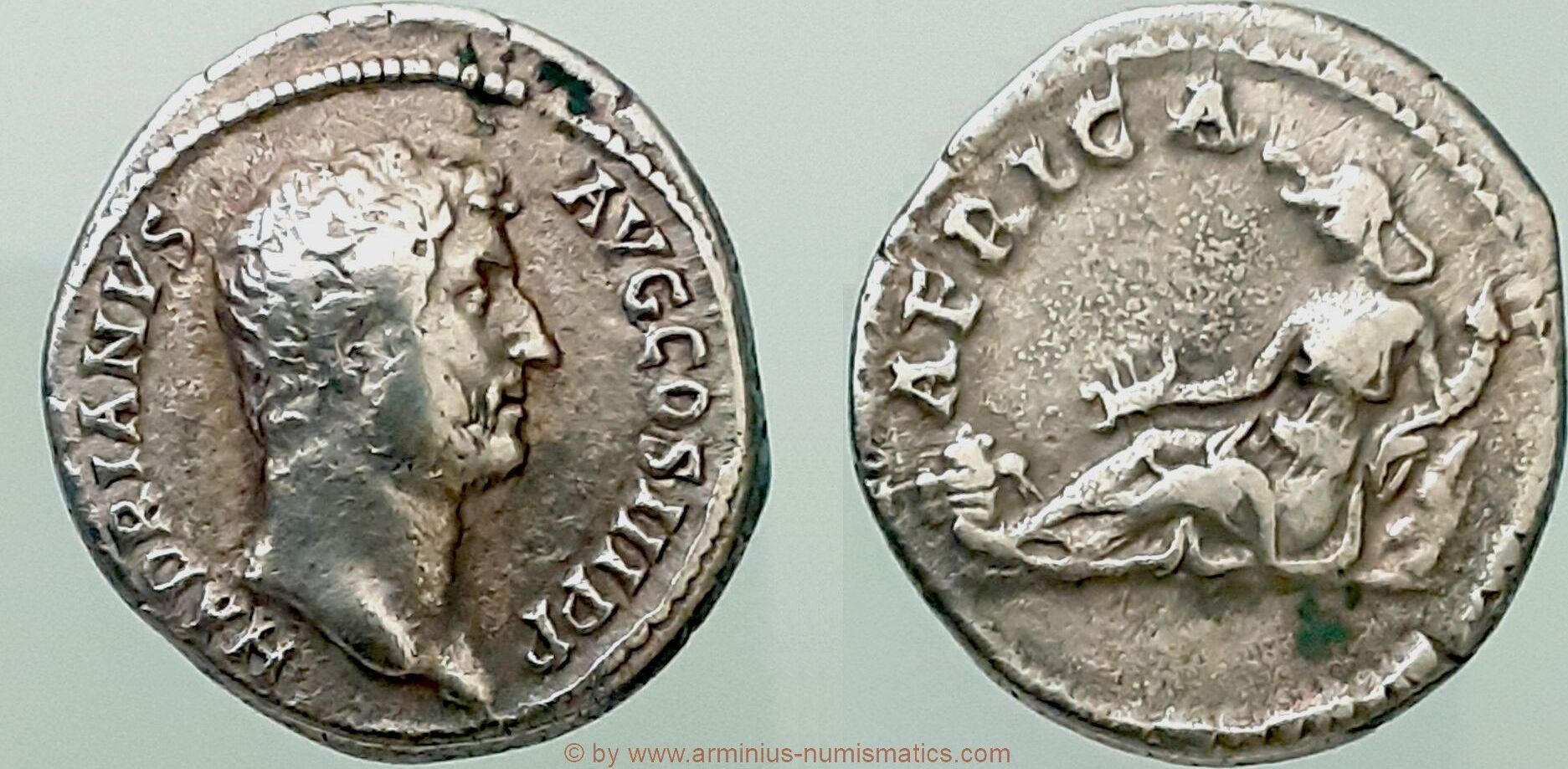 Roman Empire Denar 134-138 n. Chr. Hadrian ss- | MA-Shops
