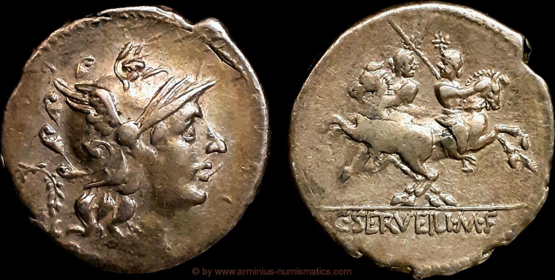 Roman Republic Denar 136 v. Chr. Münzmeister Caius Servilius ss | MA-Shops