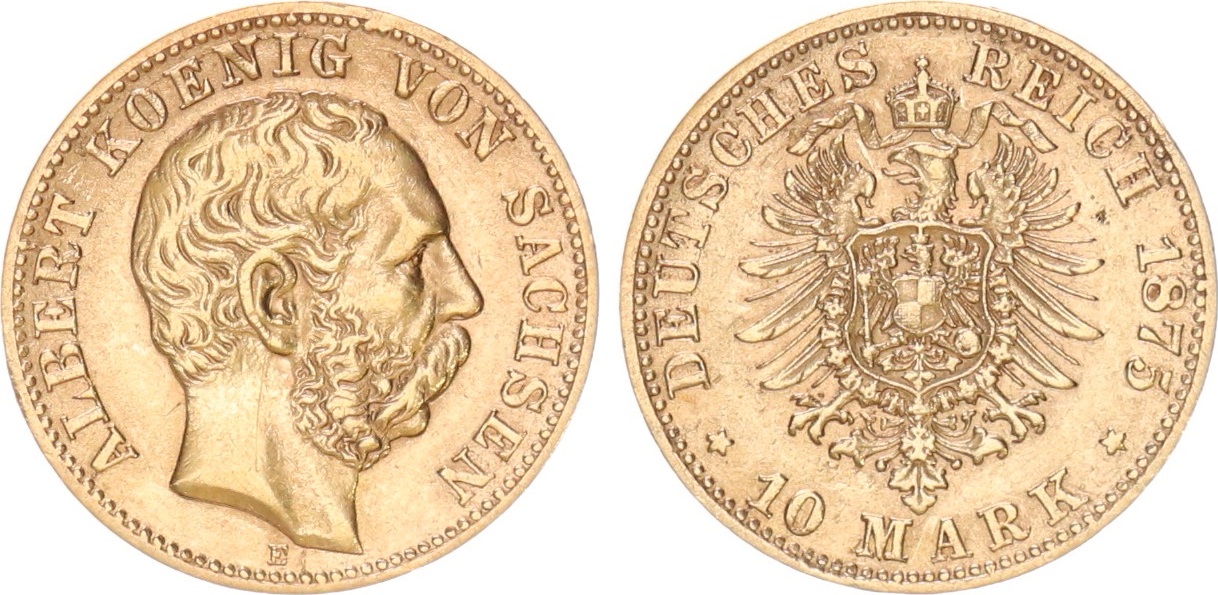 Sachsen 10 Mark 1875 König Albert 1873-1902 vz | MA-Shops