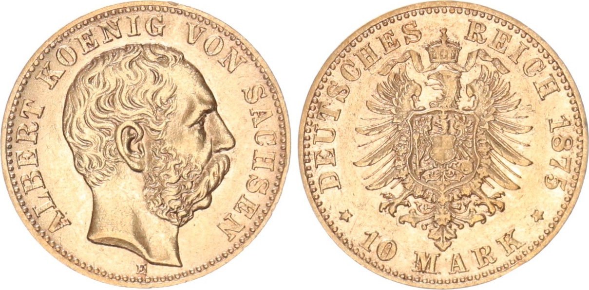 Sachsen 10 Mark 1875 König Albert 1873-1902 ss-vz | MA-Shops
