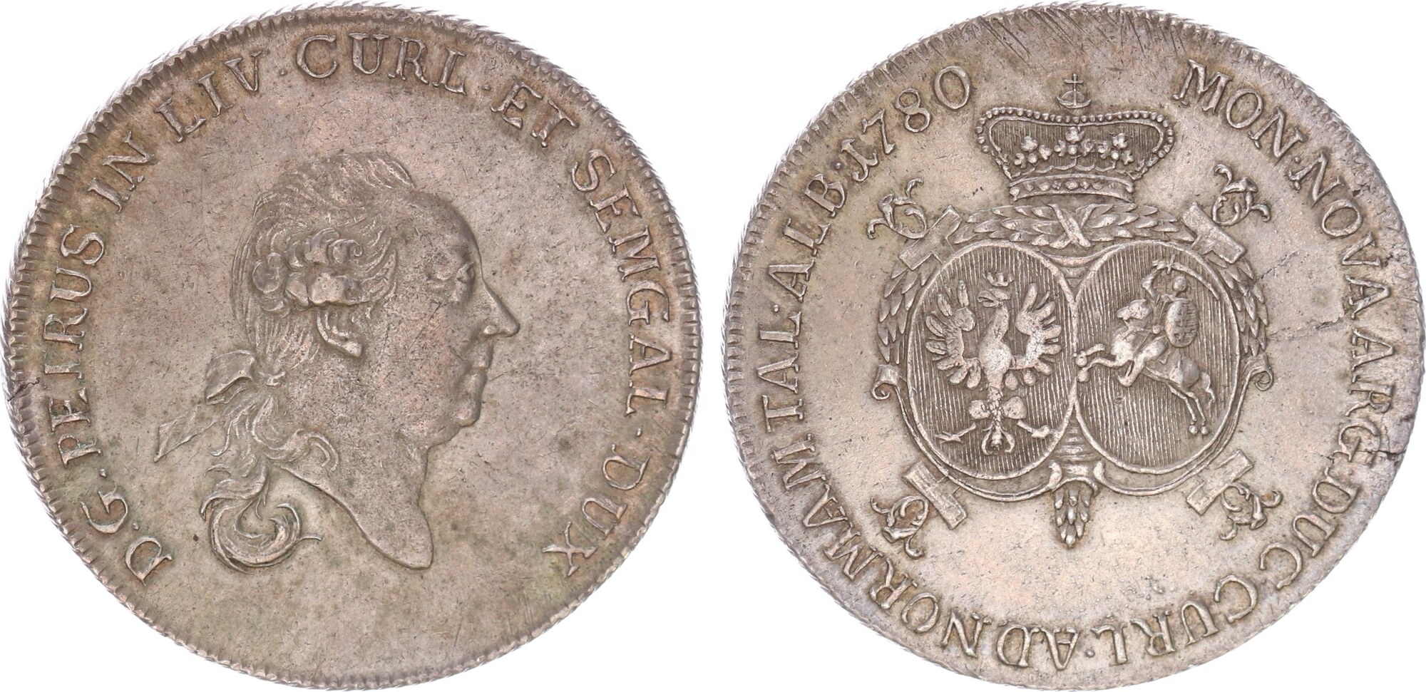 Lettland, Kurland Taler (Albertustaler) 1780 Mitau Peter Biron 1769 ...