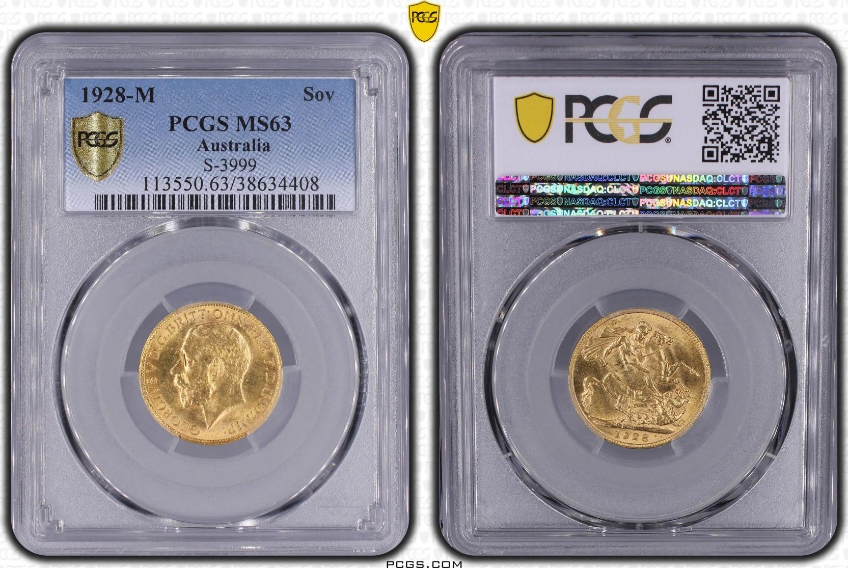 Australia Sov 1928-M George V PCGS MS63 | MA-Shops
