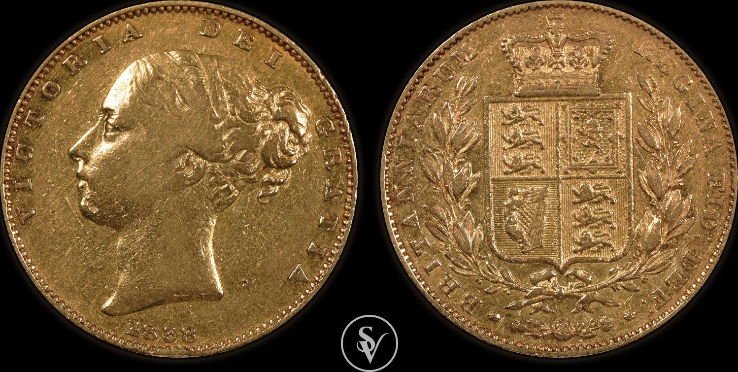 Great Britain 1 sovereign 1838 Victoria shield | MA-Shops