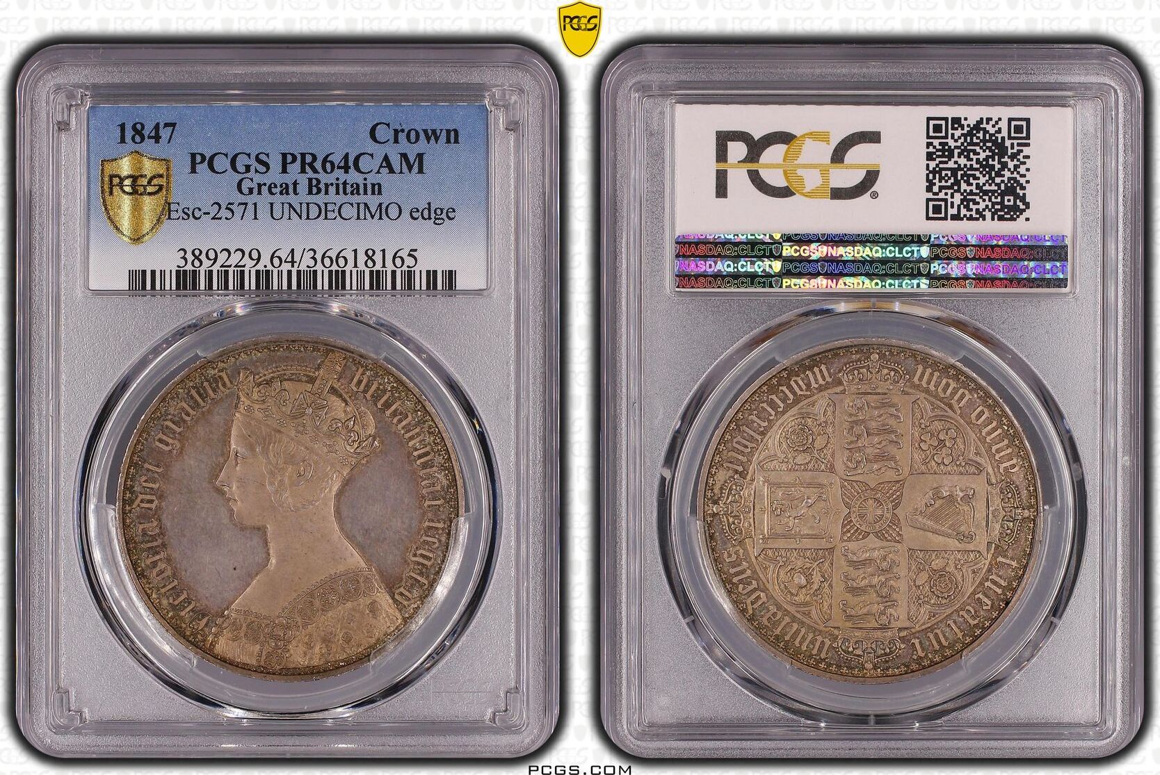 Great Britain Crown 1847 Victoria Gothic PCGS PR64CAM | MA-Shops