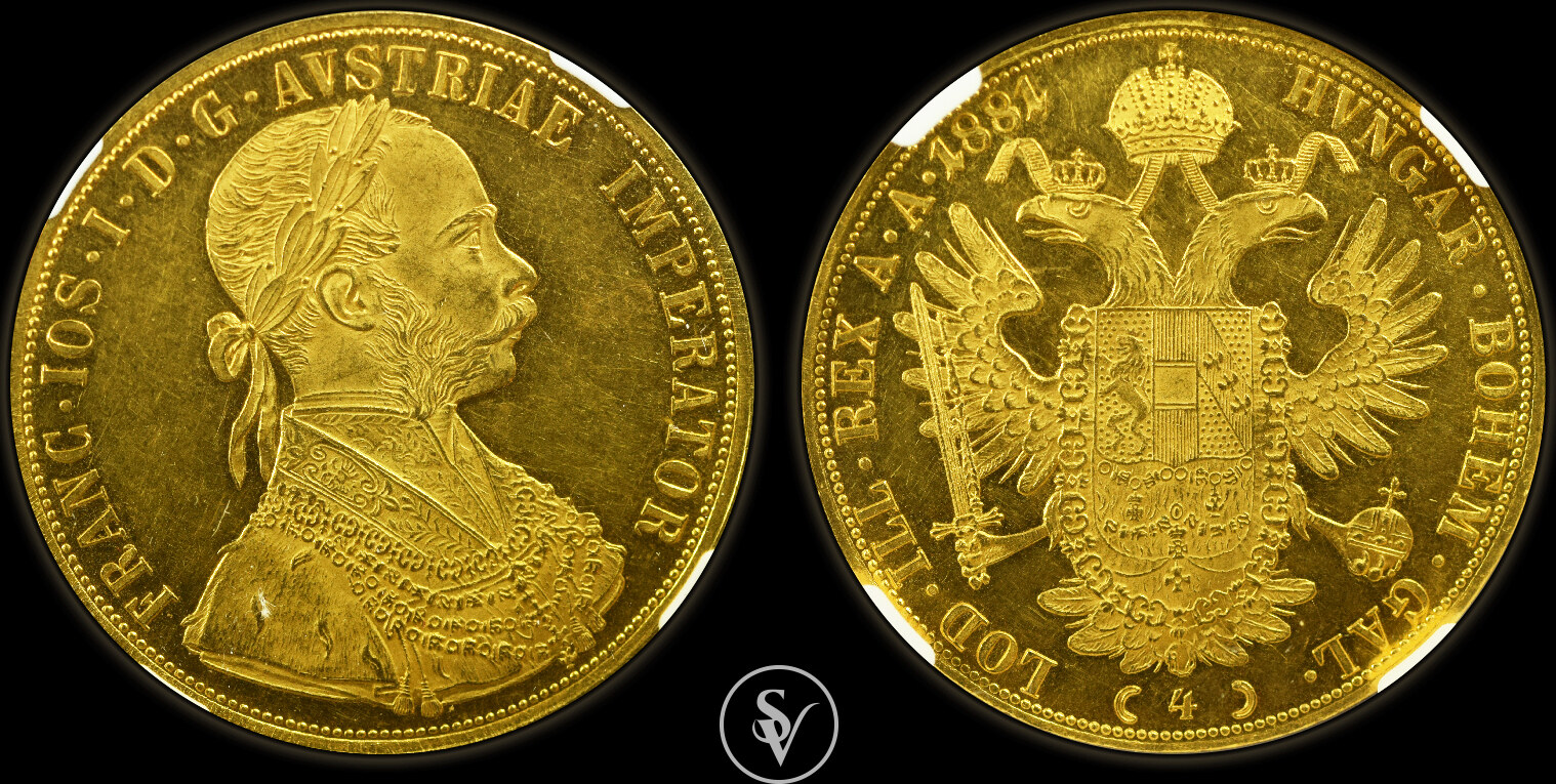 AUSTRIA 4 Ducat 1881 Franz Joseph I NGC MS 62 PL | MA-Shops