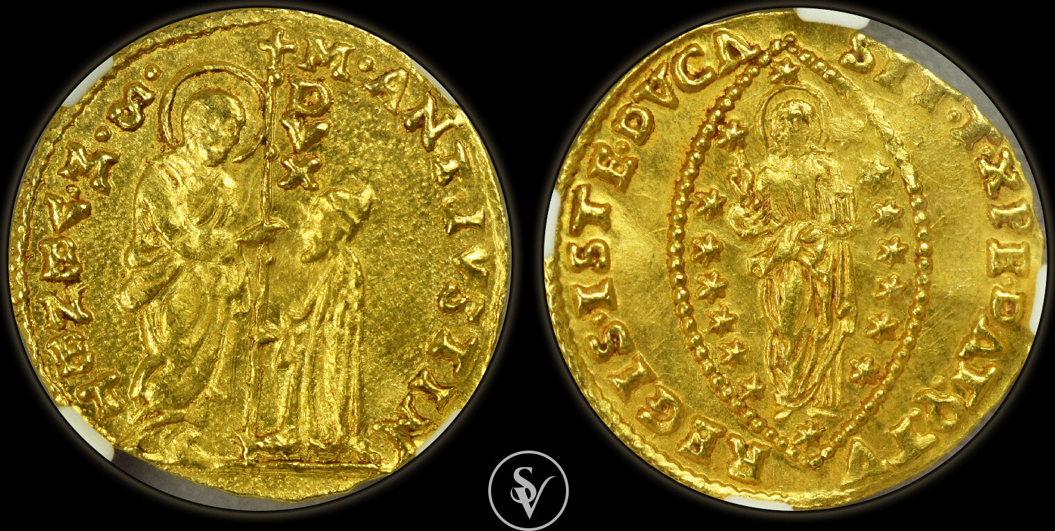 ITALY 1 Zecchin (1684-88) MARCANTONIO GIUSTINIAN NGC MS 63 | MA-Shops