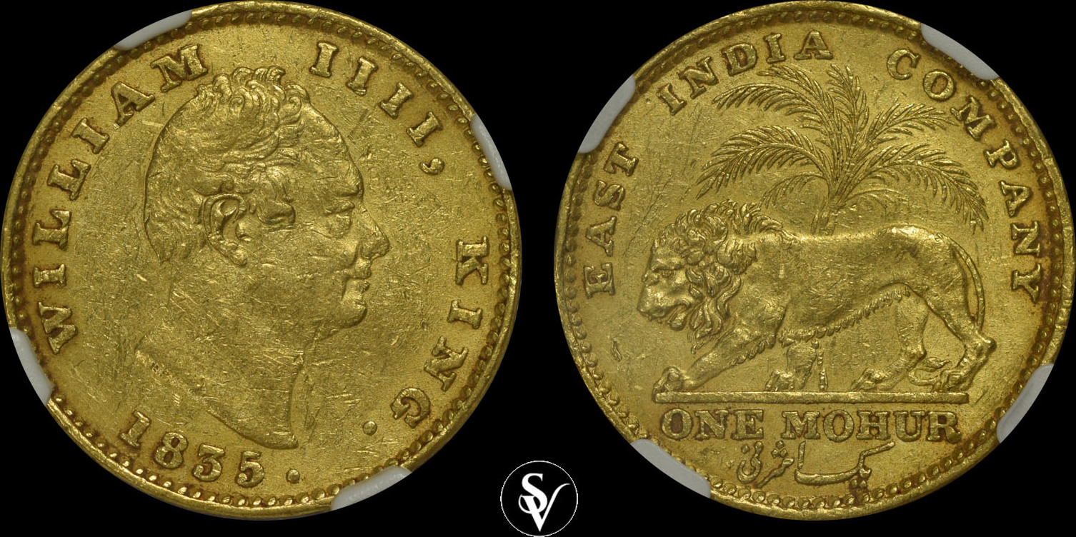 INDIA MOHUR 1835.(C) William IV NGC AU Details | MA-Shops
