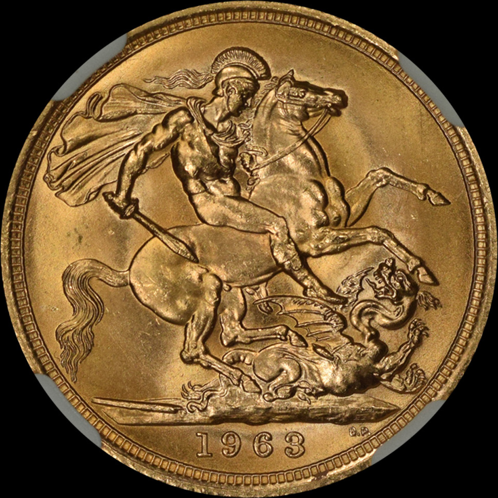 G.BRITAIN 1SOV 1963 Elizabeth II NGC MS 64 | MA-Shops