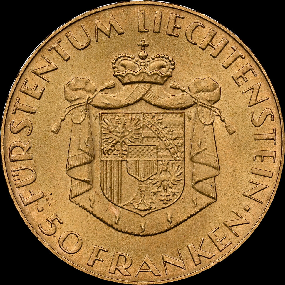 LIECHTEN. 50F 1961 Franz Josef II NGC MS 65 | MA-Shops