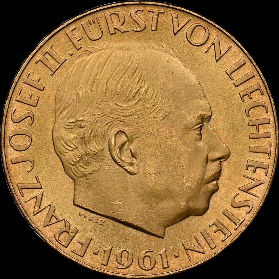 LIECHTEN. 50F 1961 Franz Josef II NGC MS 65 | MA-Shops