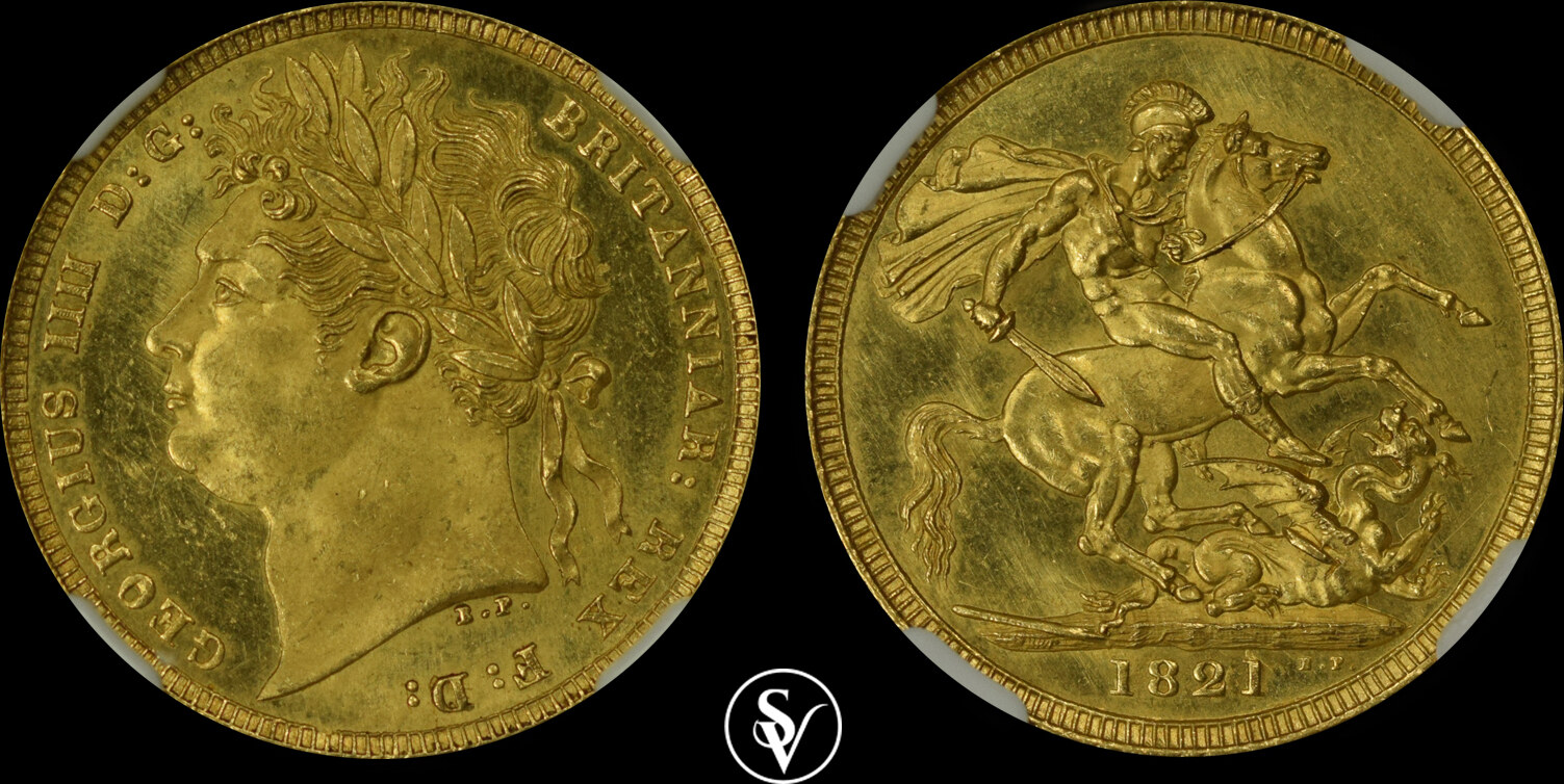 G.BRITAIN 1 sovereign 1821 George IV NGC MS 64 | MA-Shops