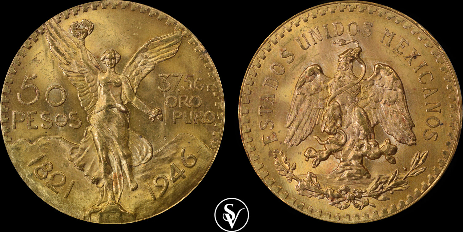 Mexico 50 pesos 1946 Centenario MS64 PCGS | MA-Shops