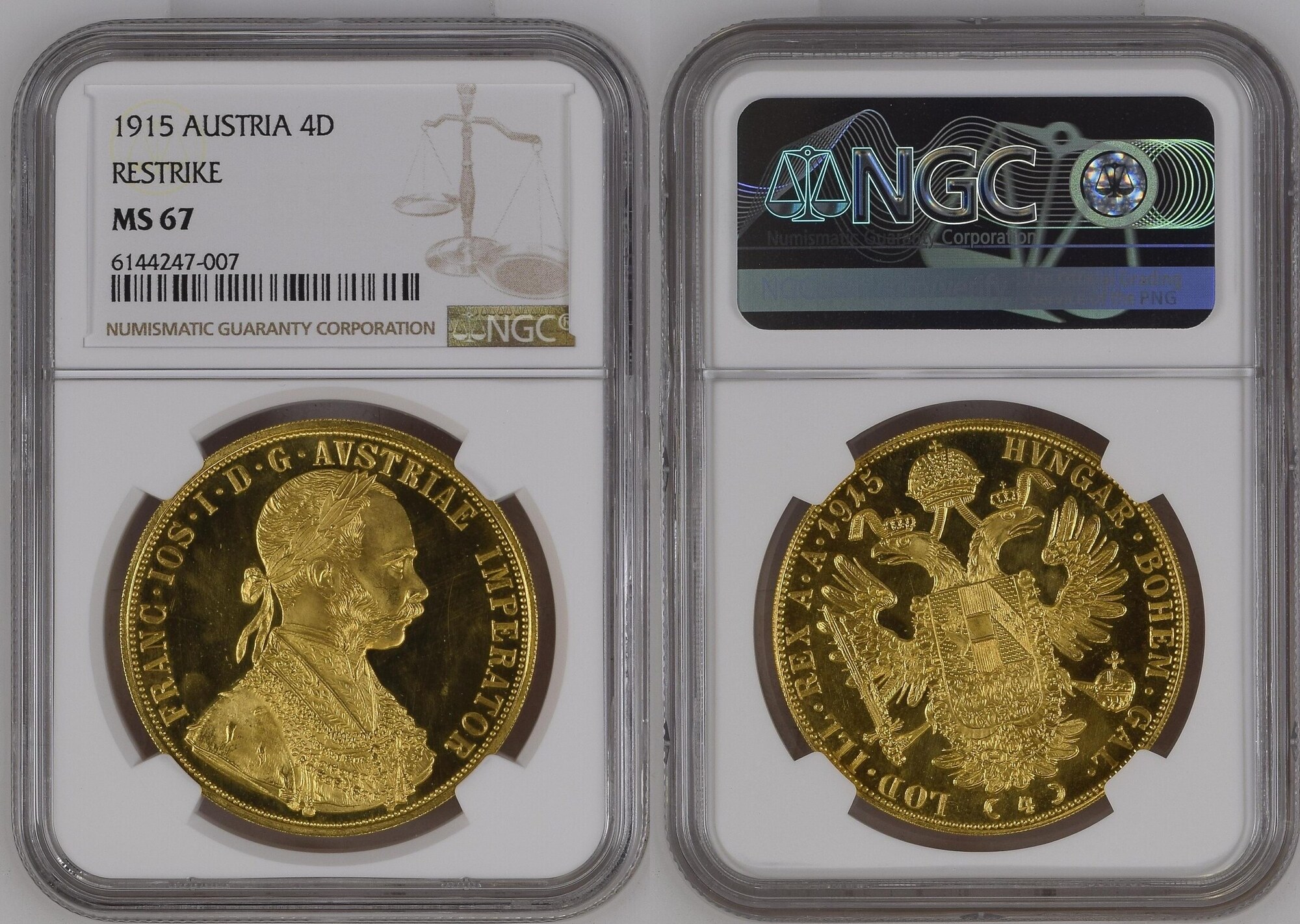 AUSTRIA 4D 1915 Franz Josef I NGC MS 67 | MA-Shops