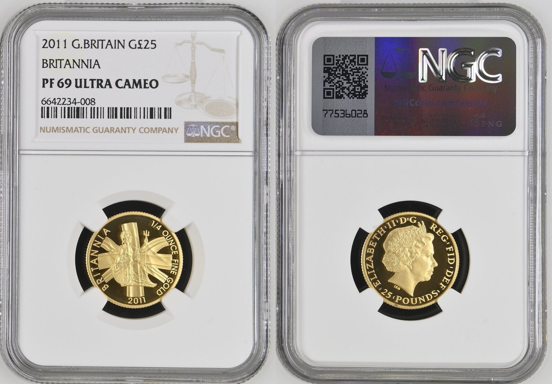 G.BRITAIN 25 pounds 2011 Britannia NGC PF 69 ULTRA CAMEO | MA-Shops