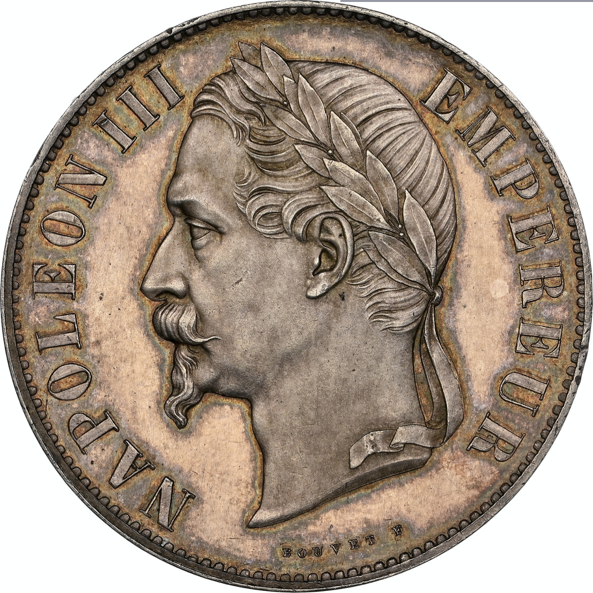 FRANCE Napoléon III - Essai Piefort 5 francs 1853 A Bouvet - NGC MS 64 ...
