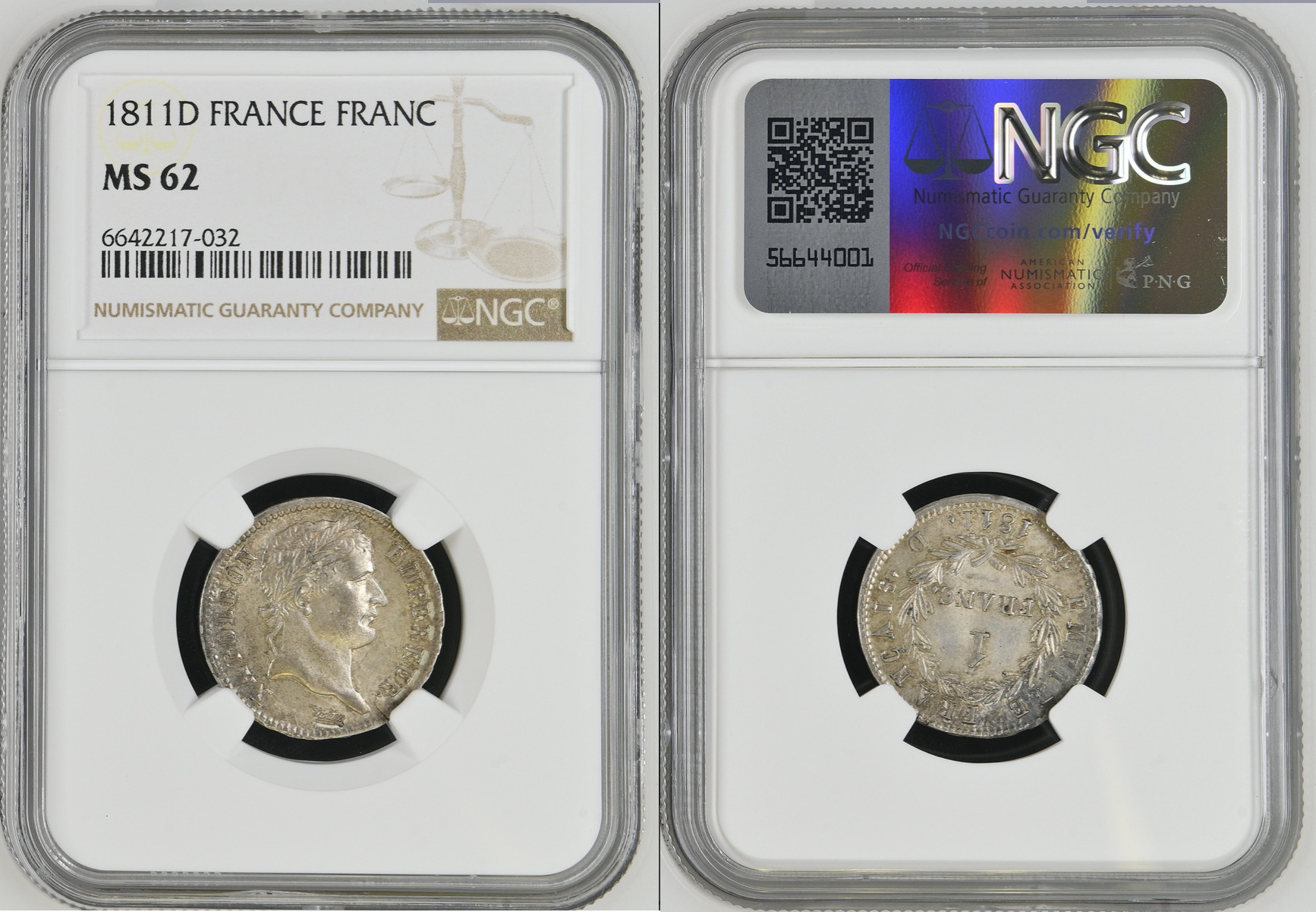 FRANCE Franc 1811 Lyon Napoléon - TOP POP NGC MS 62 | MA-Shops