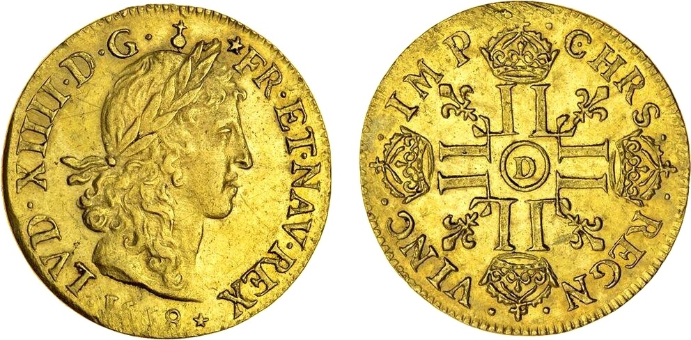 France - Louis XIV - Louis d'or 1668 Lyon - NGC MS61 | MA-Shops