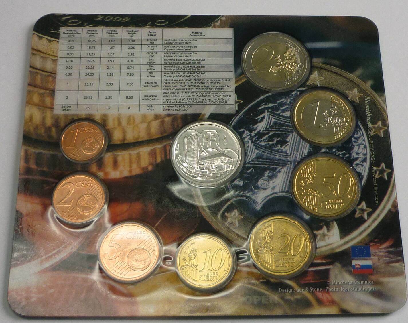 Slowakei 3,88 Euro 2009 Kursmünzensatz (The First Set of Slovak Euro ...