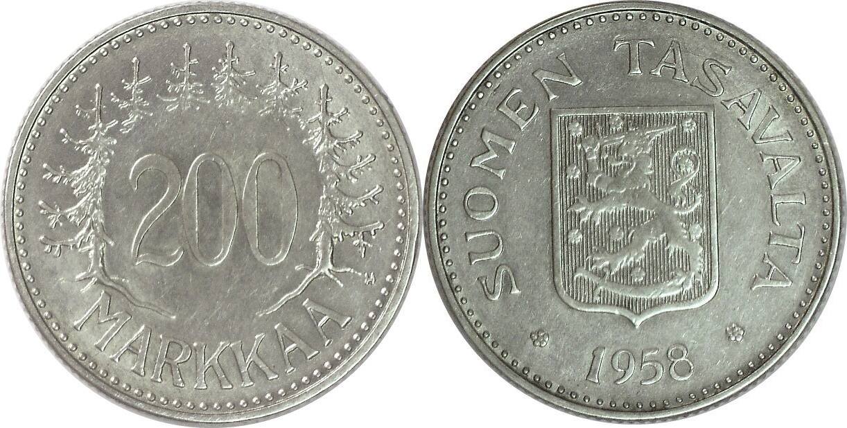 200 Markkaa 1958 Republik Finnland seit 1918 ss | MA-Shops