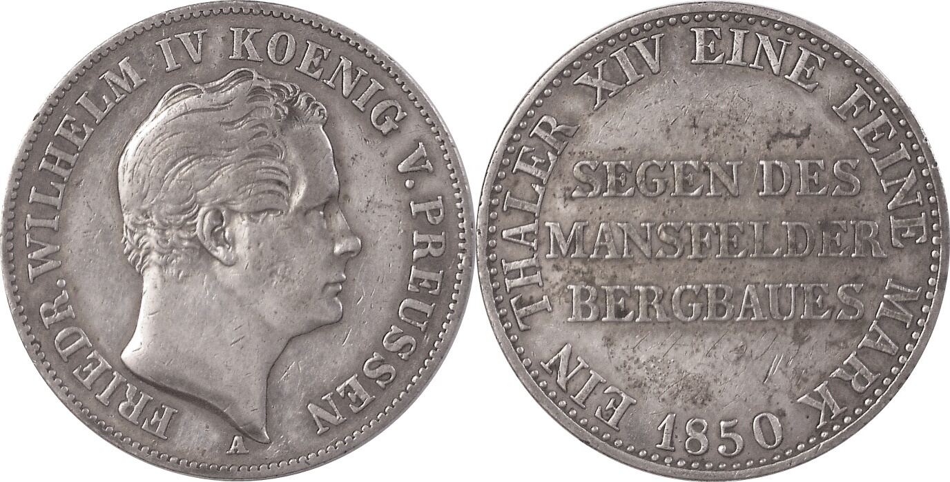 Deutschland/ Kaiserreich Preussen 1 Ausbeutetaler 1850 (A) Friedrich ...