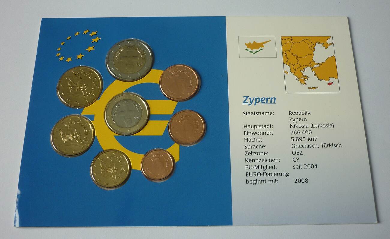 Zypern 3,88 Euro 2008 Kursmünzensatz Im Blister | MA-Shops