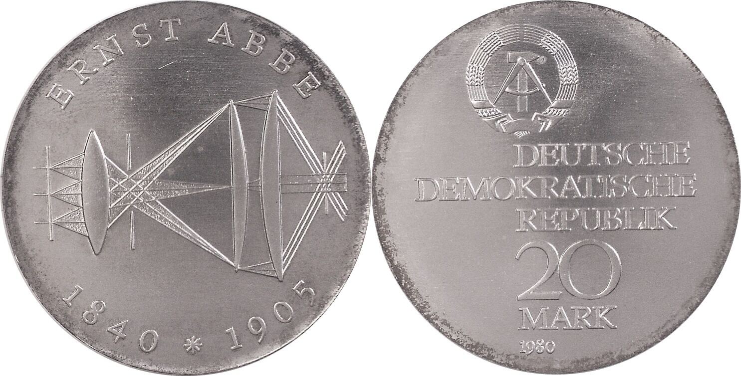 Deutsche Demokratische Republik, DDR 20 Mark 1980 (A) 75. Todestag von ...