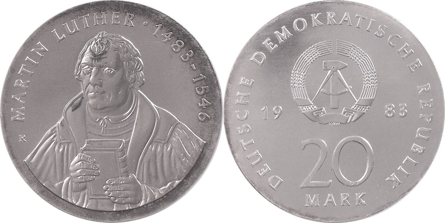 Deutsche Demokratische Republik, DDR 20 Mark 1983 (A) 500. Geburtstag ...