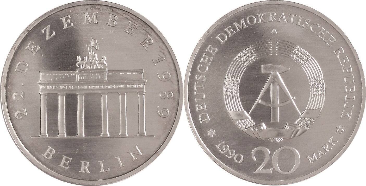 Deutsche Demokratische Republik, DDR 20 DDR Mark 1990 (A) Öffnung der ...