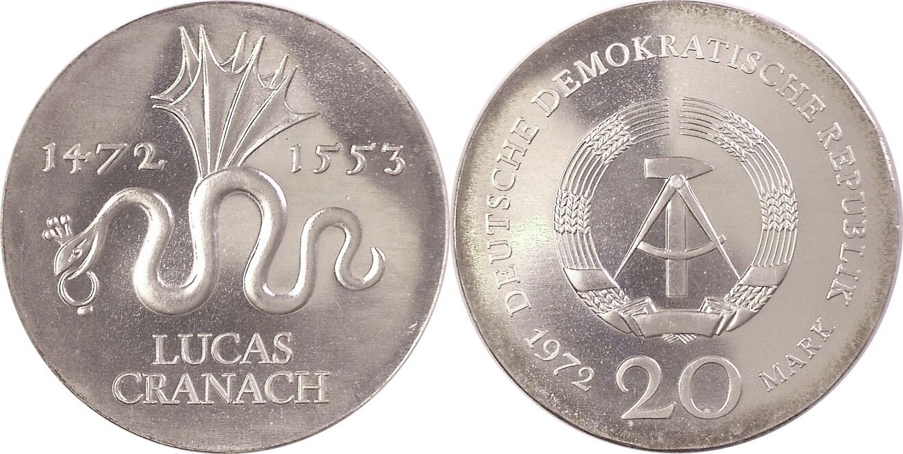 Deutsche Demokratische Republik, DDR 20 DDR Mark 1972 500. Geburtstag ...