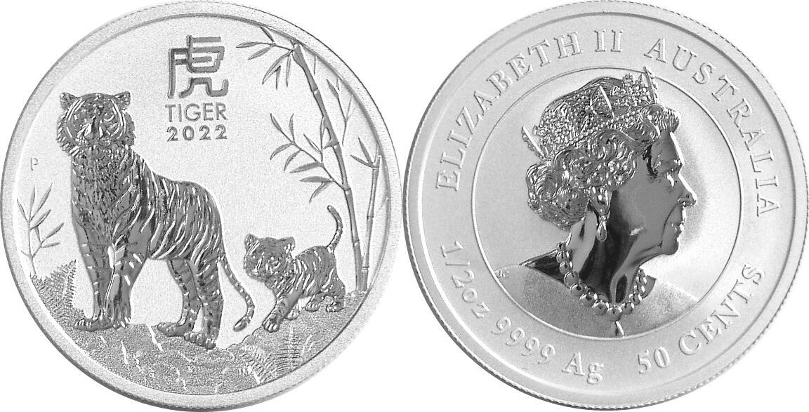 Australien 50 Cents 2022 1/2 oz Lunar III (Tiger) ST | MA-Shops
