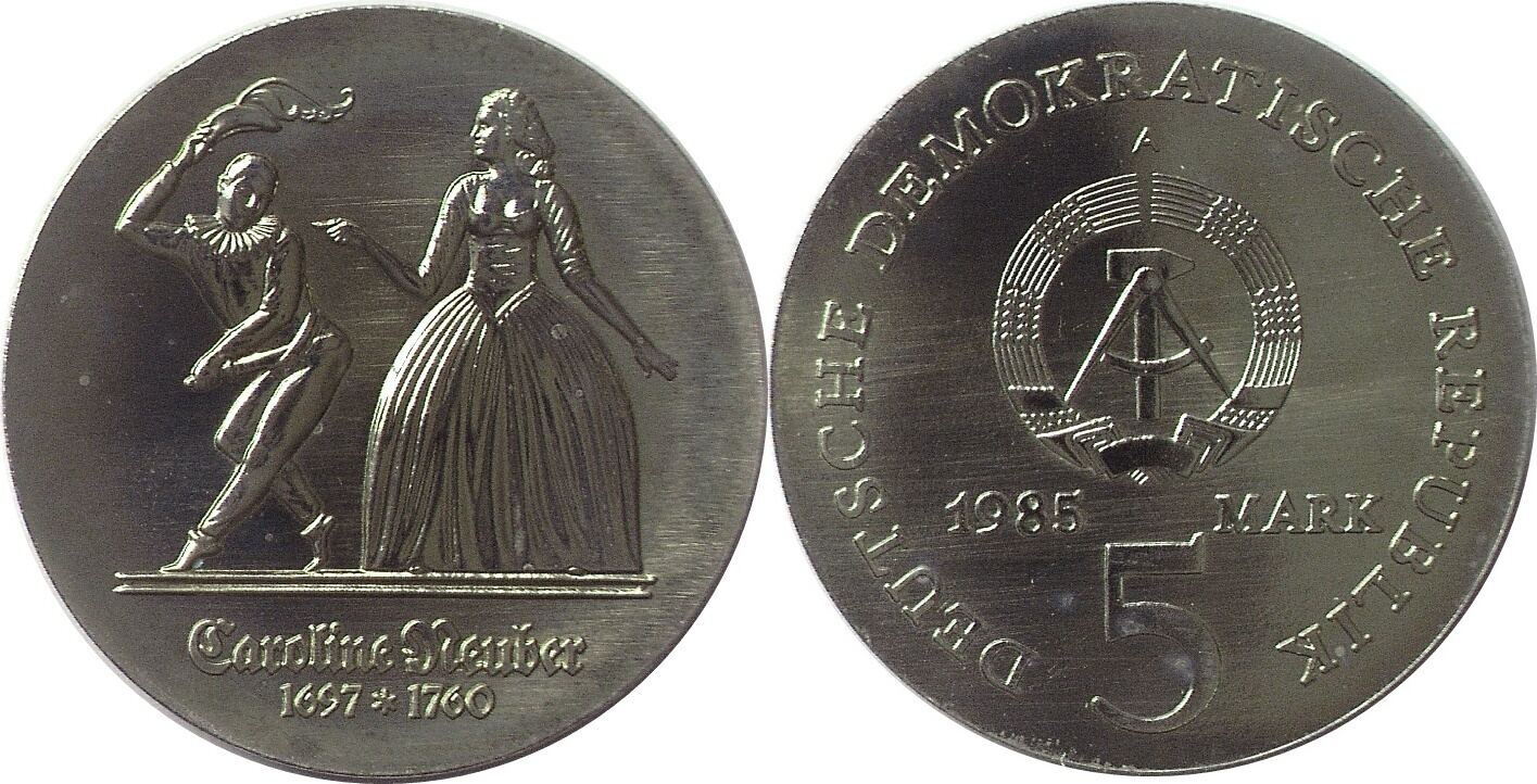 Deutsche Demokratische Republik, DDR 5 Mark 1985 225. Todestag von ...