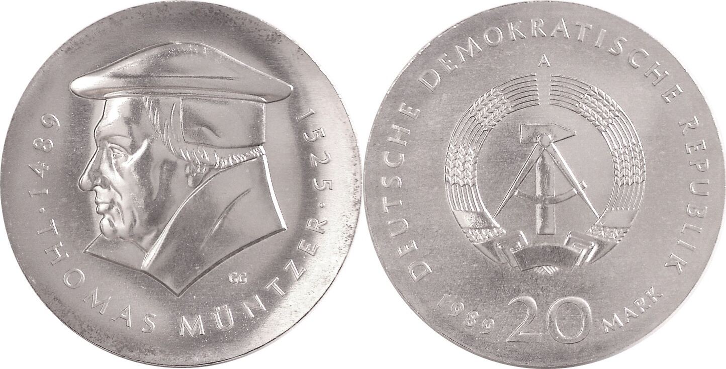 Deutsche Demokratische Republik, DDR 20 Mark 1989 500. Geburtstag von ...