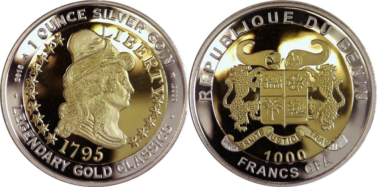 Benin 1000 Francs 2015 1 oz - Legendary Gold Classics (Vreneli) PP ...