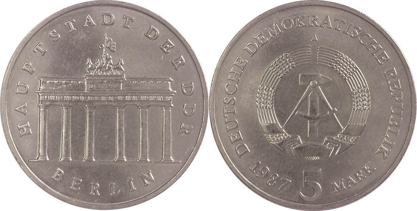 Deutsche Demokratische Republik, DDR 5 DDR Mark 1987 (A) Städte ...