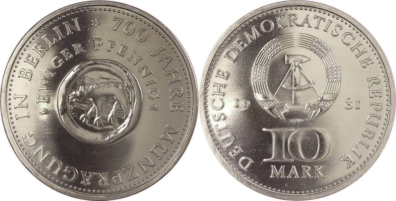 Deutsche Demokratische Republik, DDR 10 DDR Mark 1981 700 Jahre ...