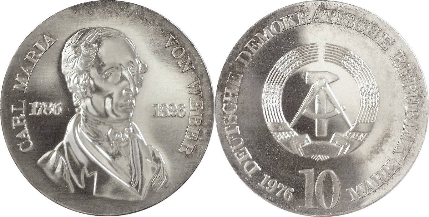 Deutsche Demokratische Republik, DDR 10 DDR Mark 1976 100. Todestag von ...