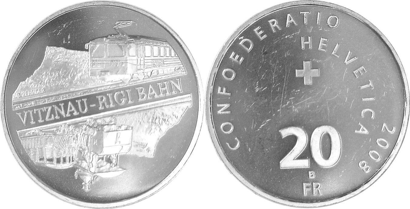 20 Franken 2008 Bergbahnen der Schweiz (Vitznau-Rigi Bahn) ss | MA-Shops