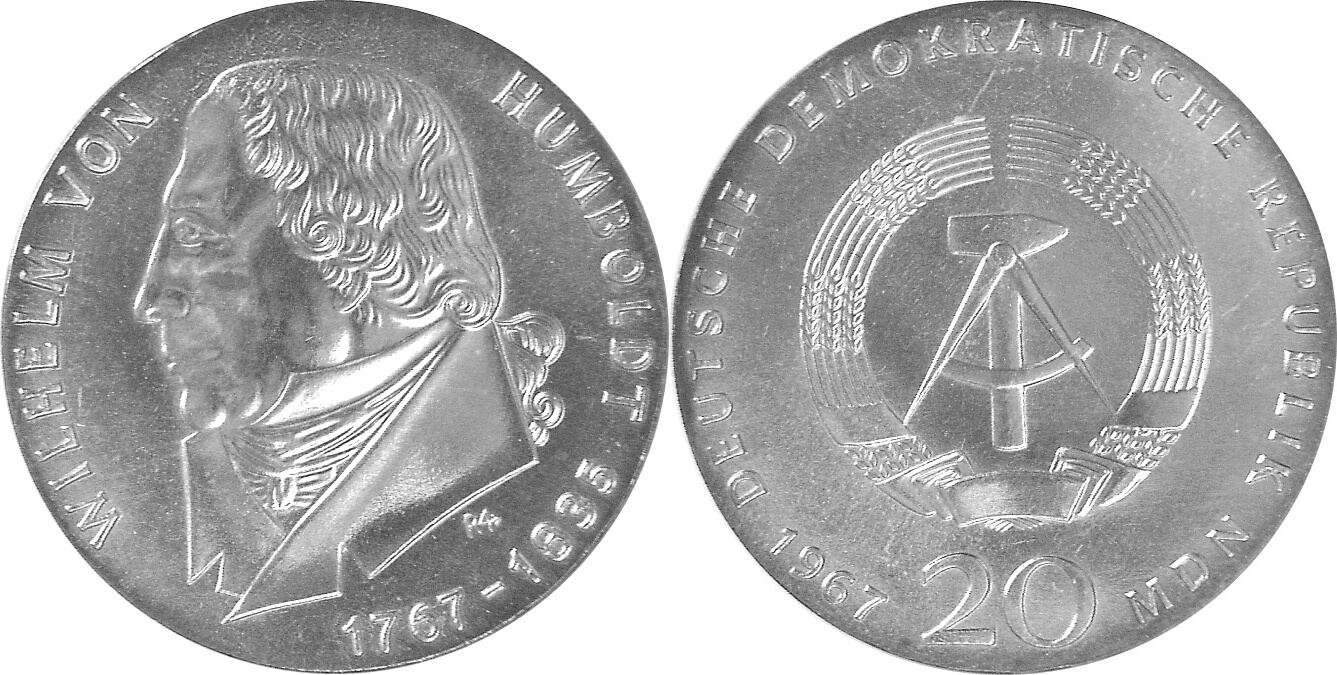 Deutsche Demokratische Republik, DDR 20 DDR Mark 1967 200. Geburtstag ...