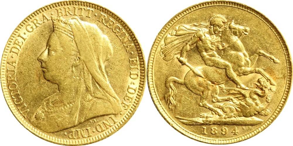 Großbritannien 1 Pound 1894 1 Sovereign - Victoria 1837 - 1901 (London ...