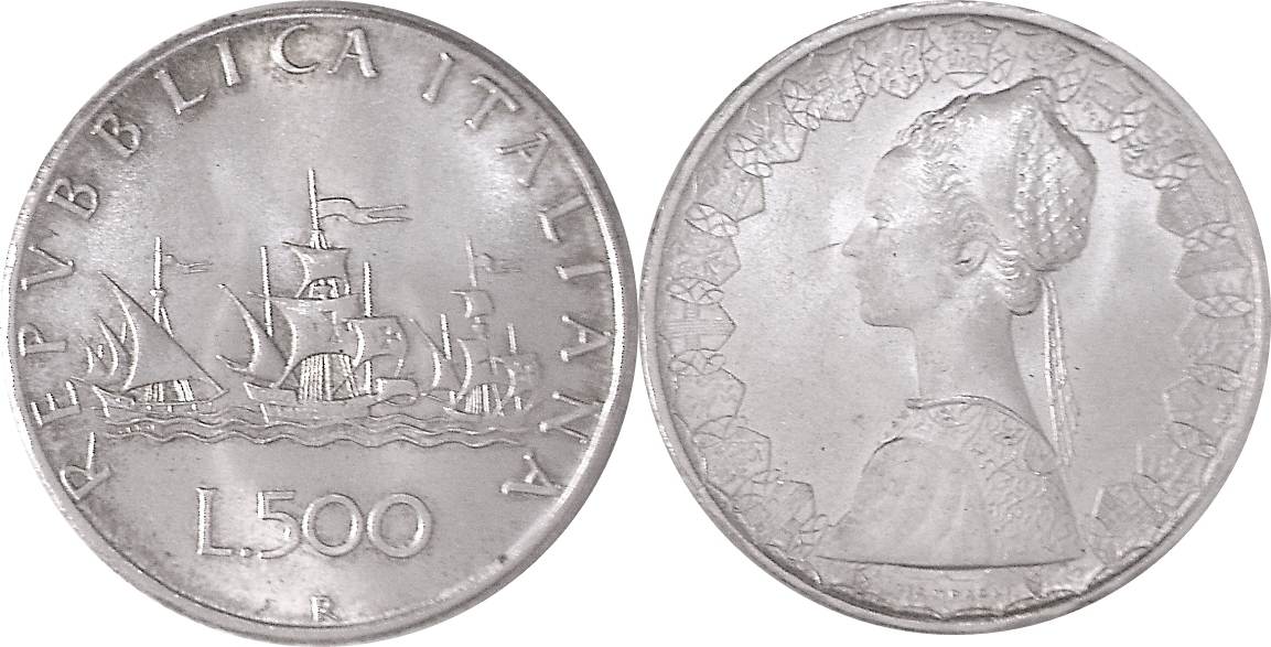 Italien, Italy 500 Lire 1966 Italienische Republik seit 1946 (Karavellen) unzirkuliert | MA-Shops
