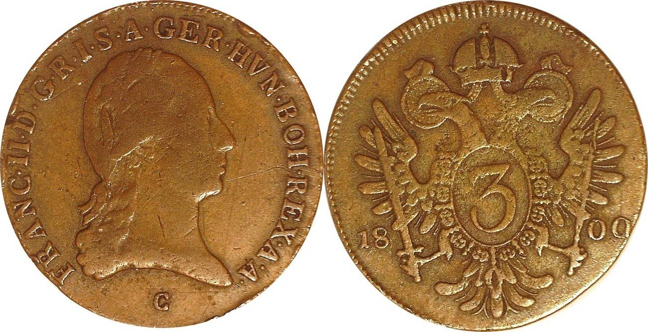 Österreich, Austria 3 Kreuzer 1800 Franz II.(i.) 1792-1835 schön | MA-Shops