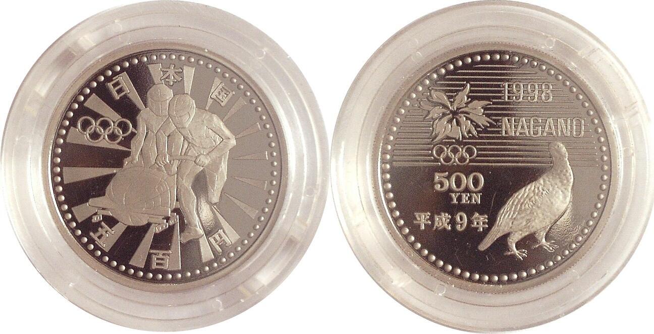 Japan 500 Yen/ Heisei 9 1997 XVIII. Olympische Winterspiele 1998 in ...
